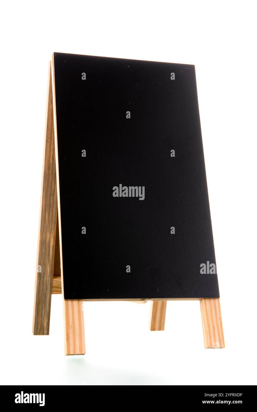 Double blackboard stand isolated over white background Stock Photo - Alamy