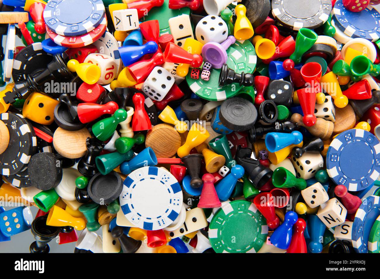 Many different objects for board games to play with Stock Photo - Alamy
