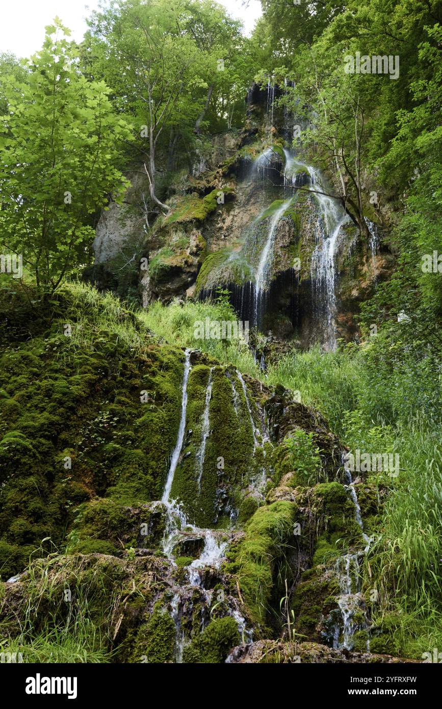 Waterfall Bad Urach at Southern Germany Longexposure. Cascade panorama ...