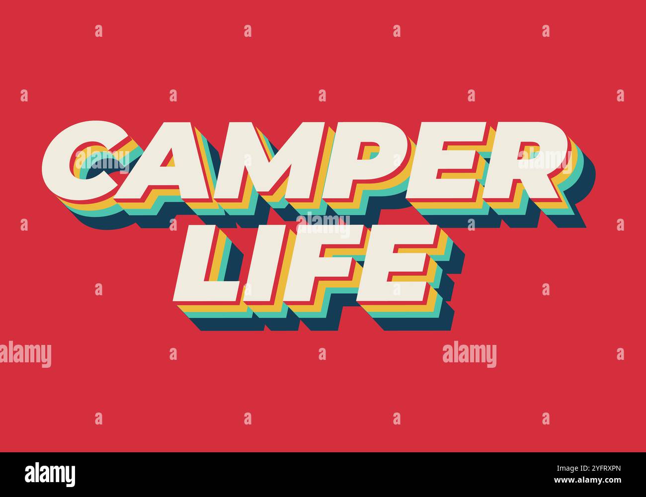 Camper life. Text effect design for social media or digital ads in bold ...