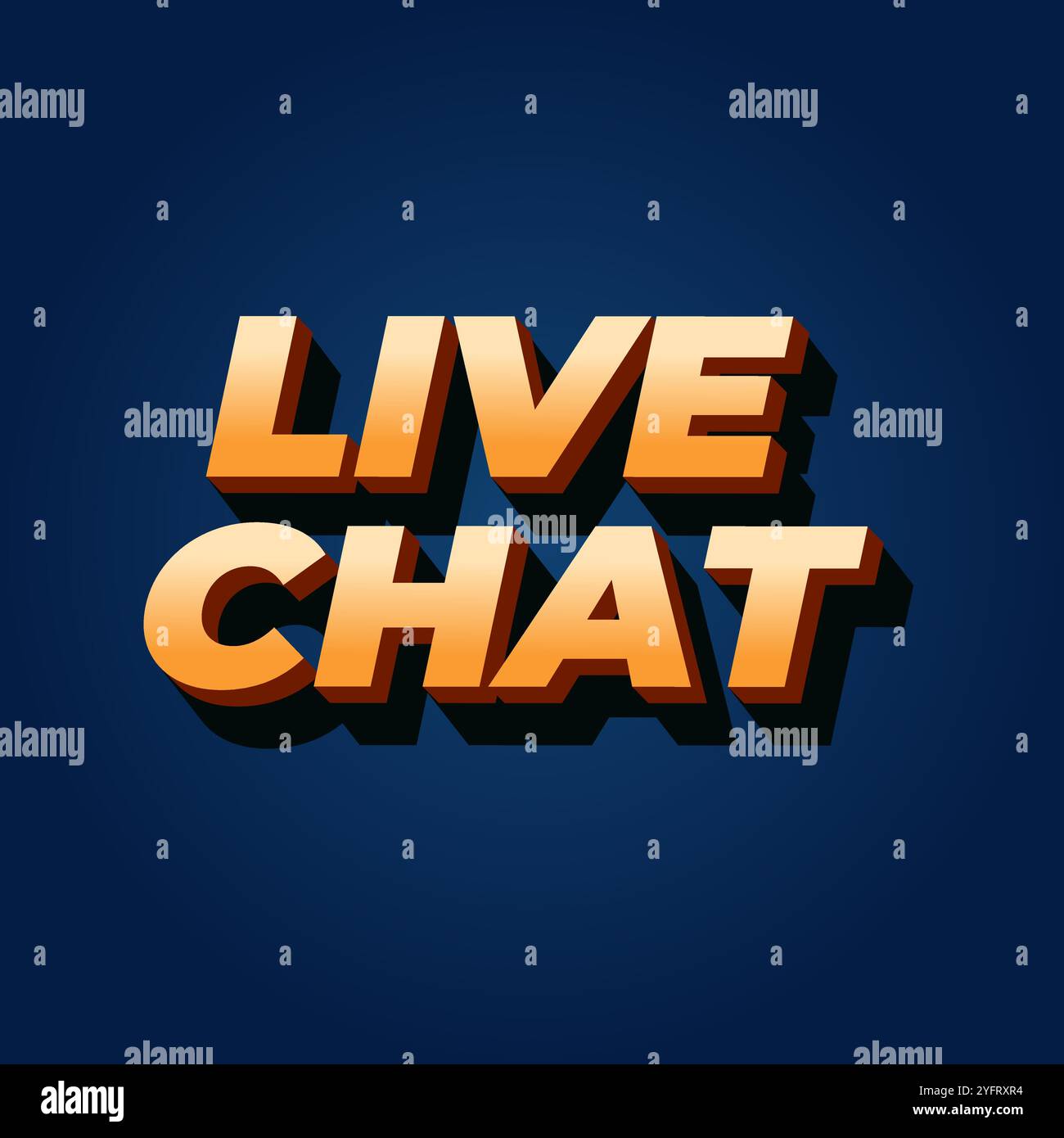 Live chat. Text effect design in bold font and 3D style, for social ...