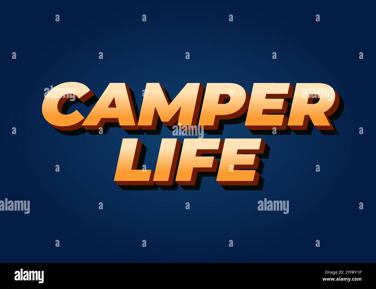 Camper life. Text effect design for social media or digital ads in bold ...