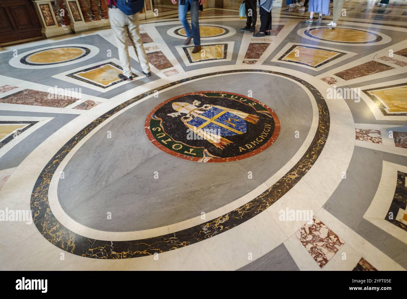 Mosaic marble floor in Papal St Peter's Basilica, Vatican city, Rome, Italy Stock Photo - Alamy