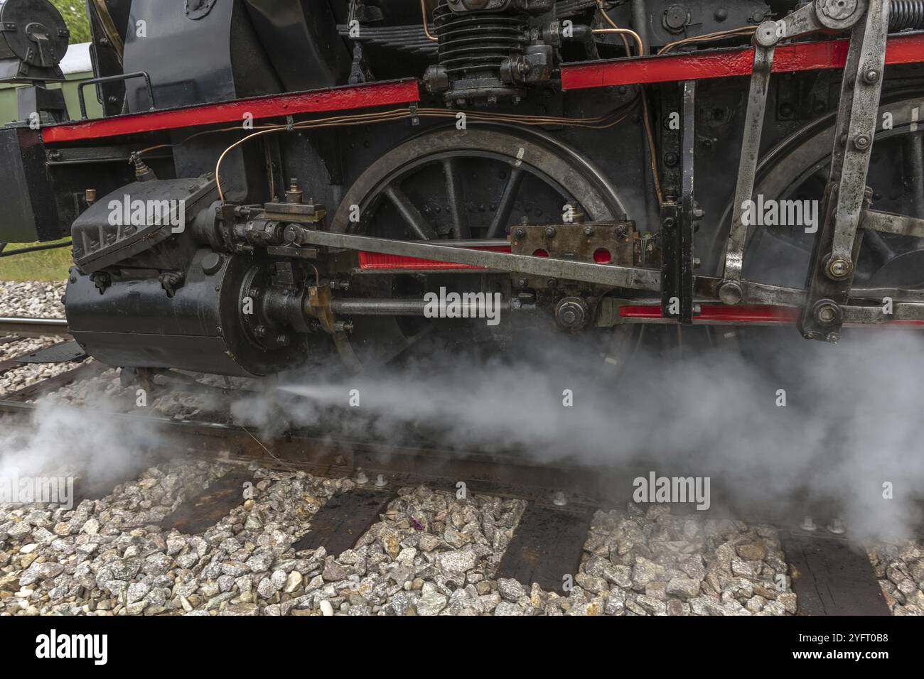 Steam locomotive of Rhine Tourist Railway in spring. Volgelsheim ...