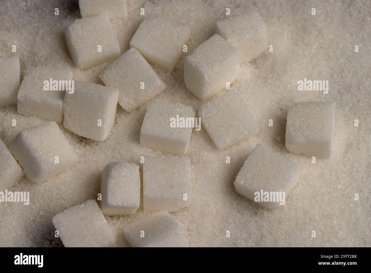 cubes of refined sugar close-up, white sugar and sugar beet Stock Photo ...