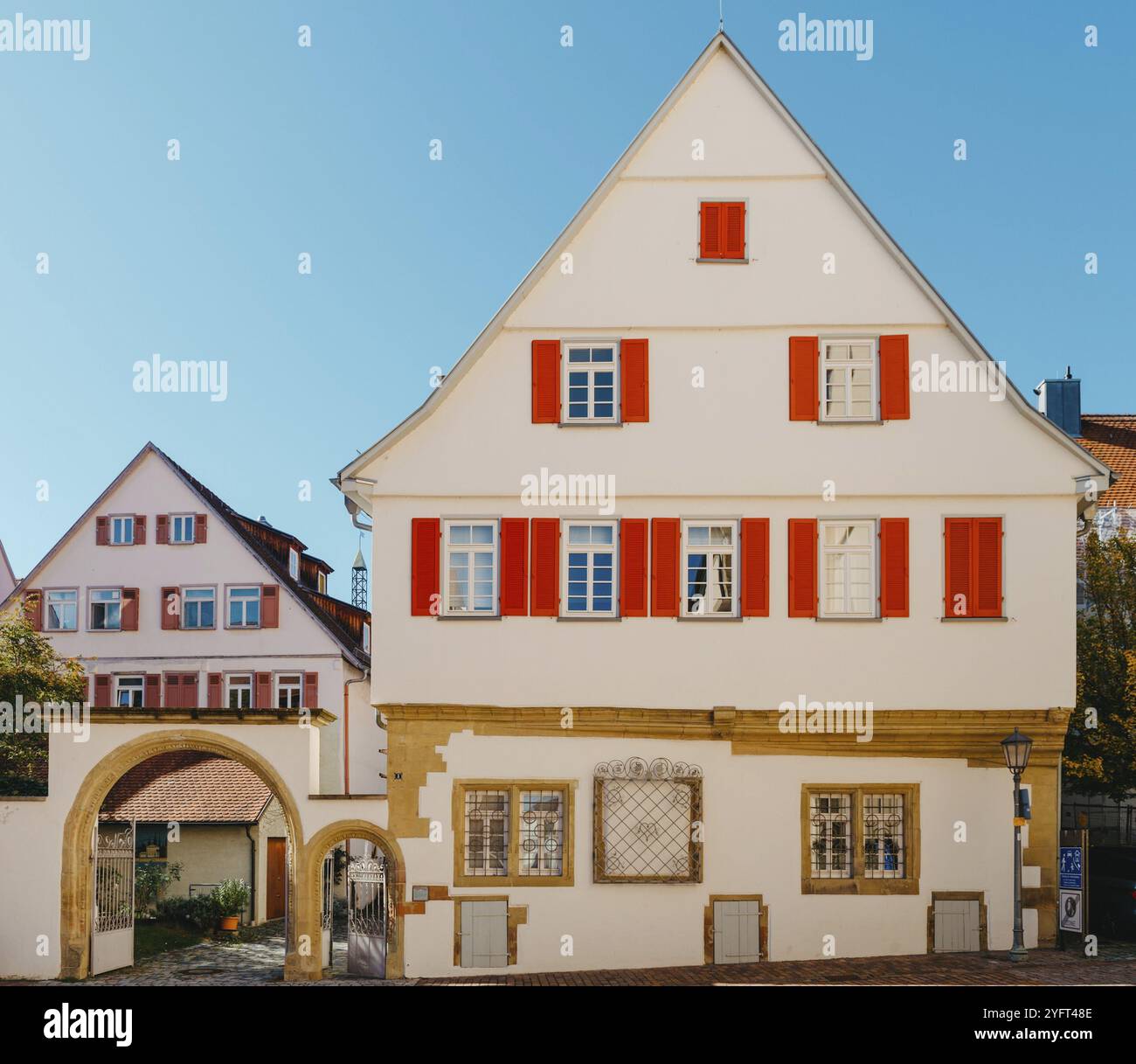 Old national German town house. Old Town is full of colorful and well ...
