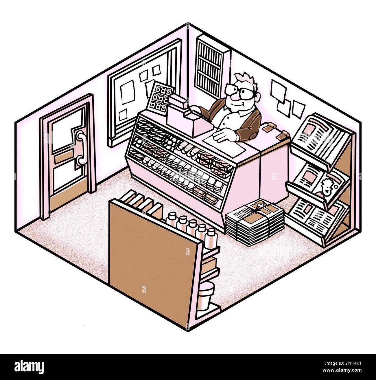 Newsagent shop counter newspaper hi-res stock photography and images ...