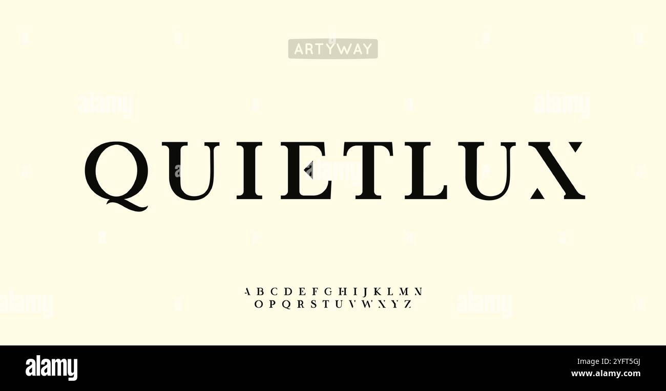 Quiet luxury font, minimalist serif letters, refined alphabet for high ...
