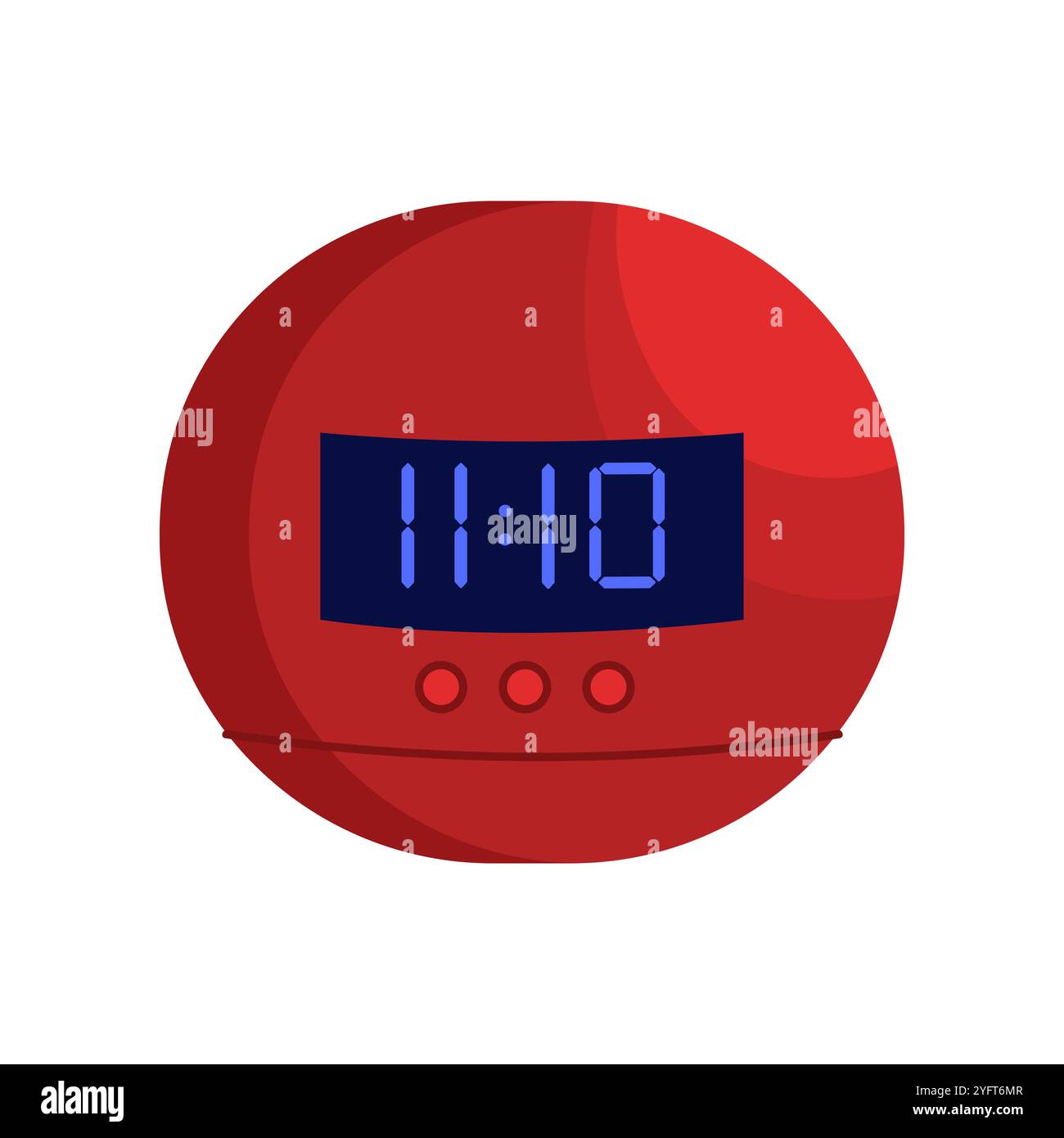 Red electronic clock with numbers on display for measuring and timing ...