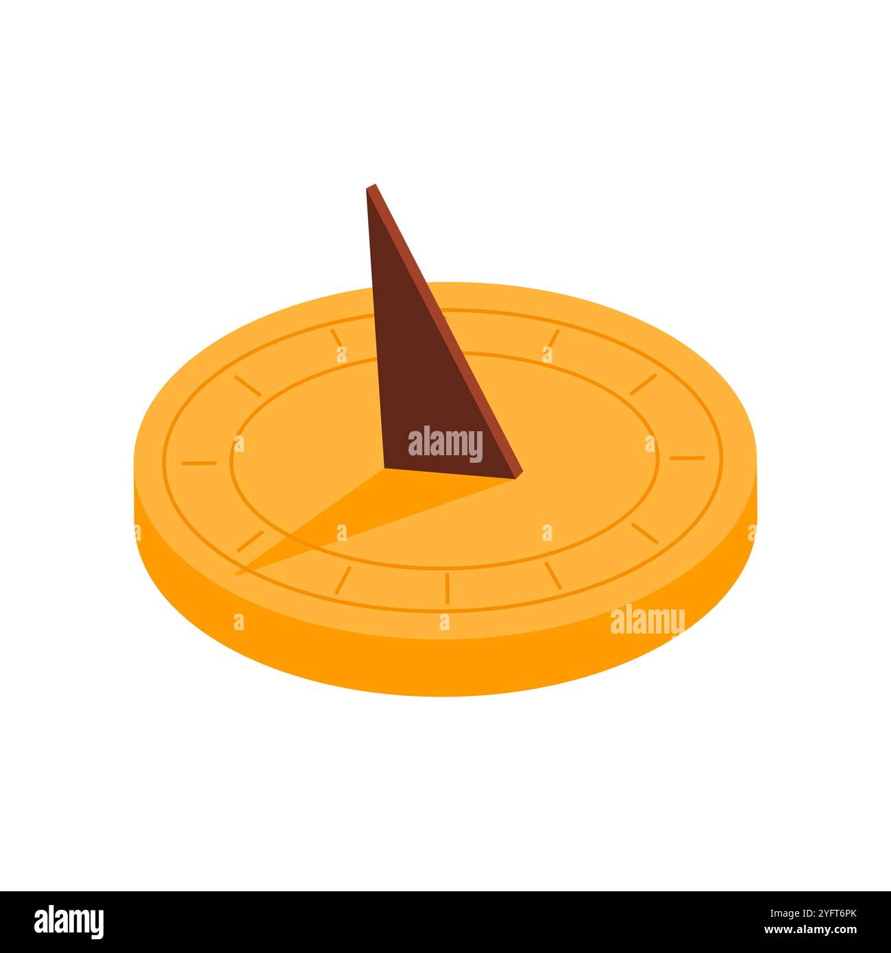 Old sundial for measuring time with sun, ancient solar clock vector ...