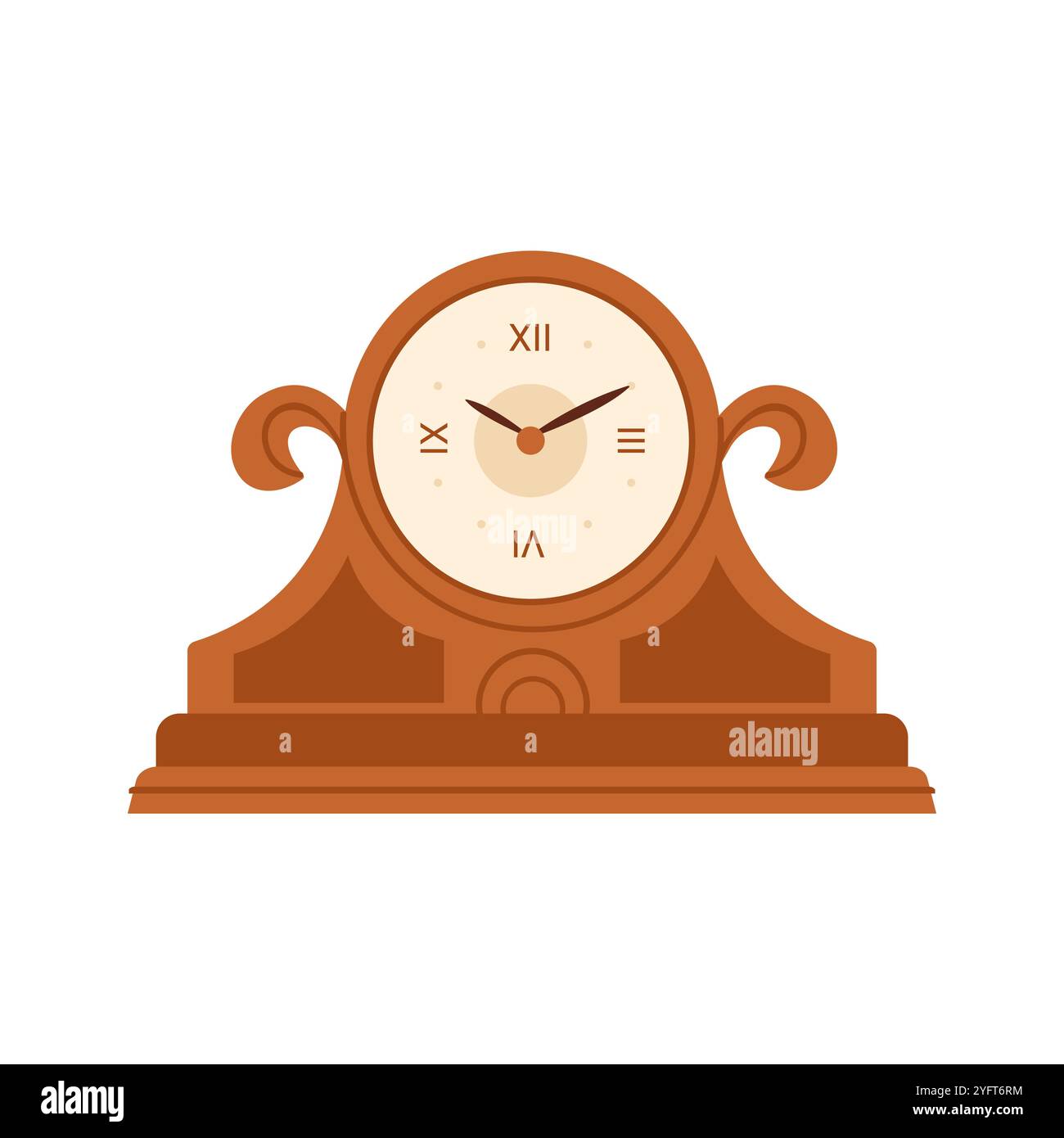 Old ornate device for antique interior, traditional mantel clock vector ...