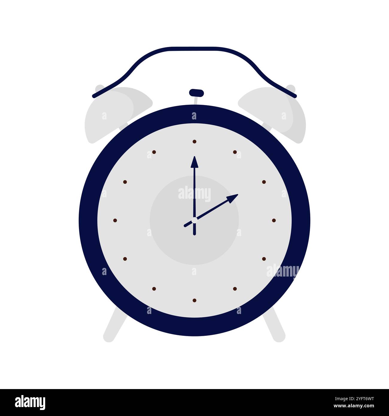 Retro alarm clock with dial and hands to wake up early in morning ...