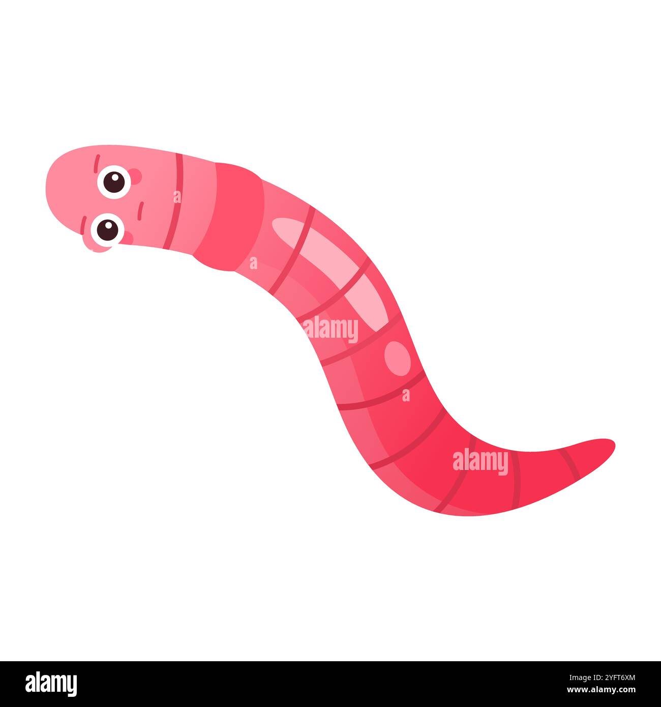Cute pink psychedelic worm in weird position, funny maggot fishing bait ...