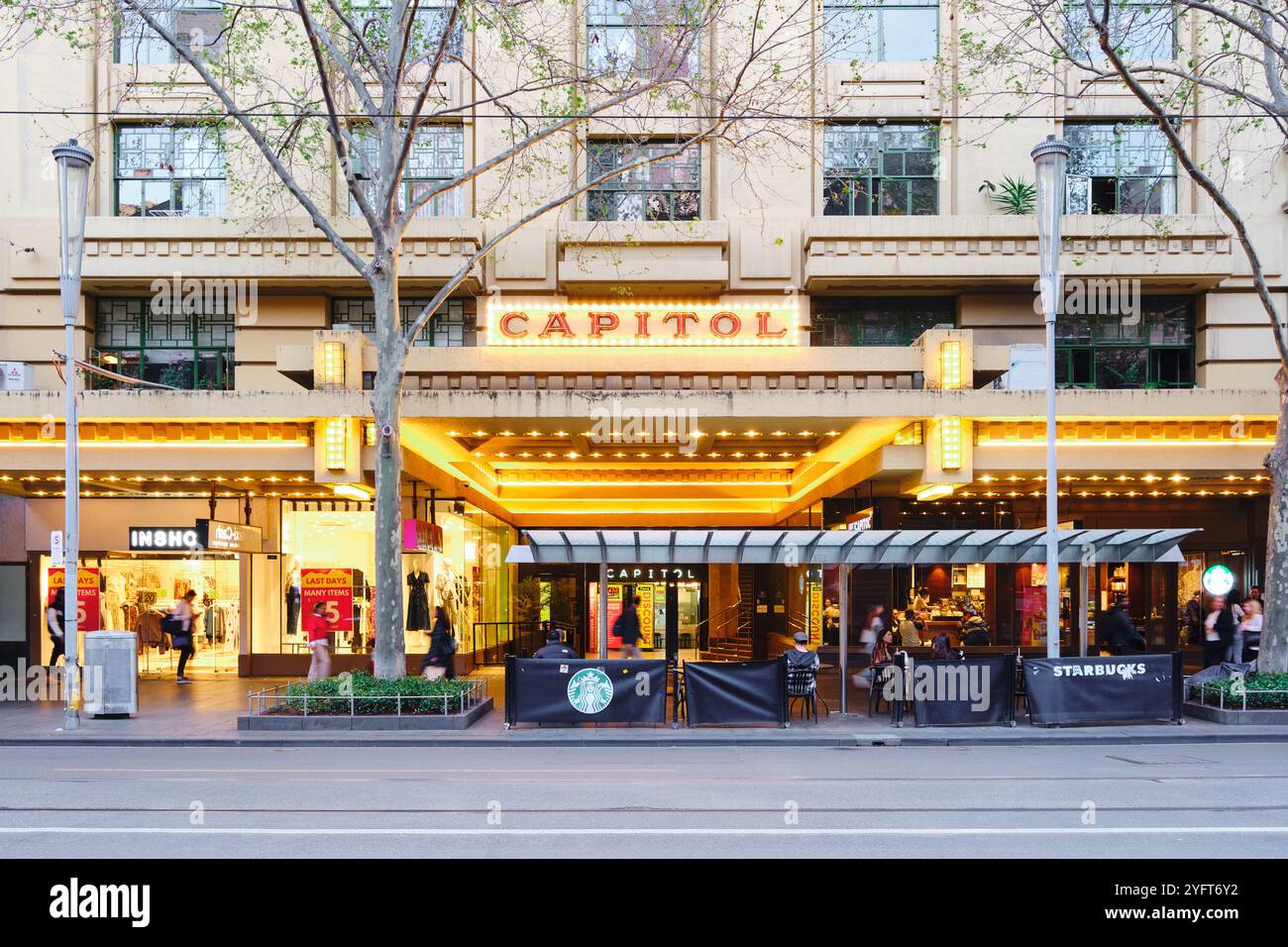 The entrance to The Capitol, an historical theatre opened in 1924 on ...