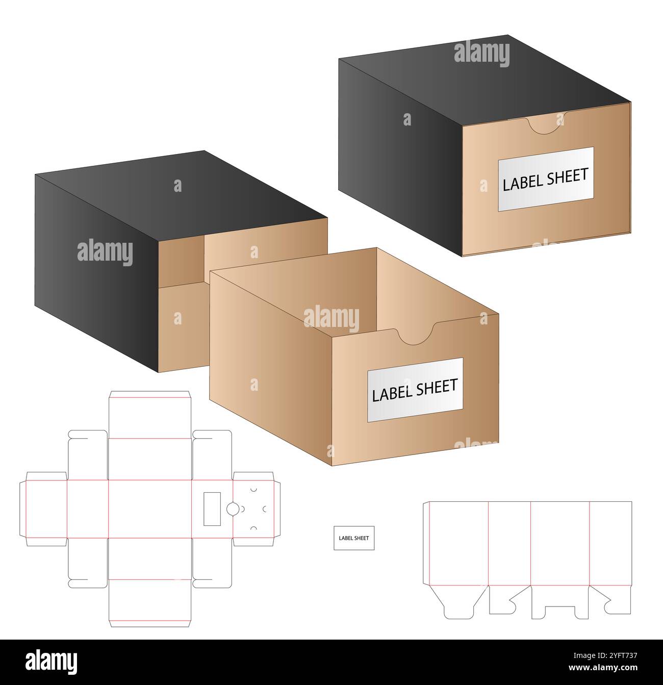 Box Packaging Die Cut Template Design 3d Mock Up Stock Vector Image