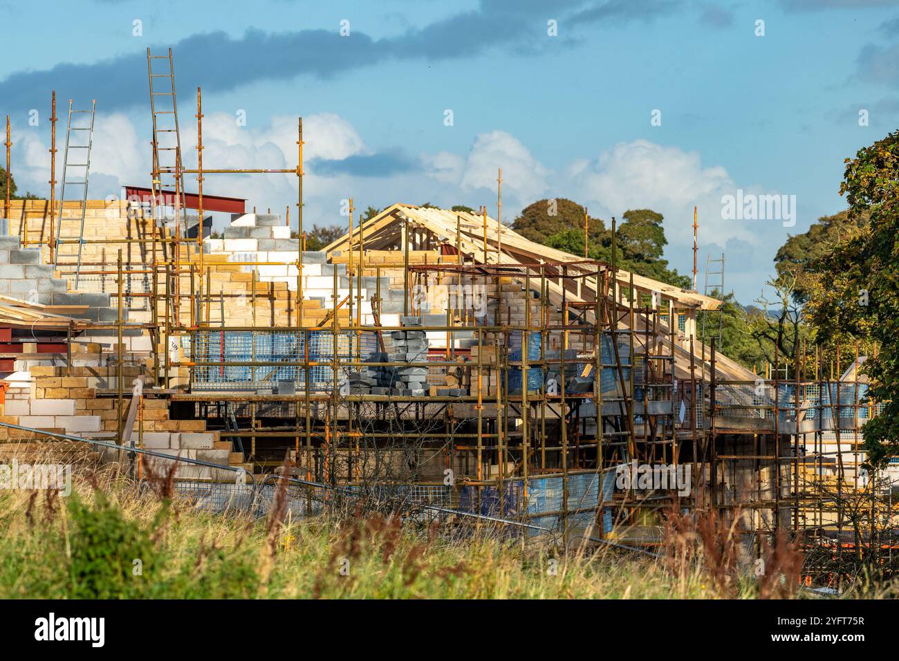 Building houses in a rural location, Chipping, Preston, Lancashire, UK ...