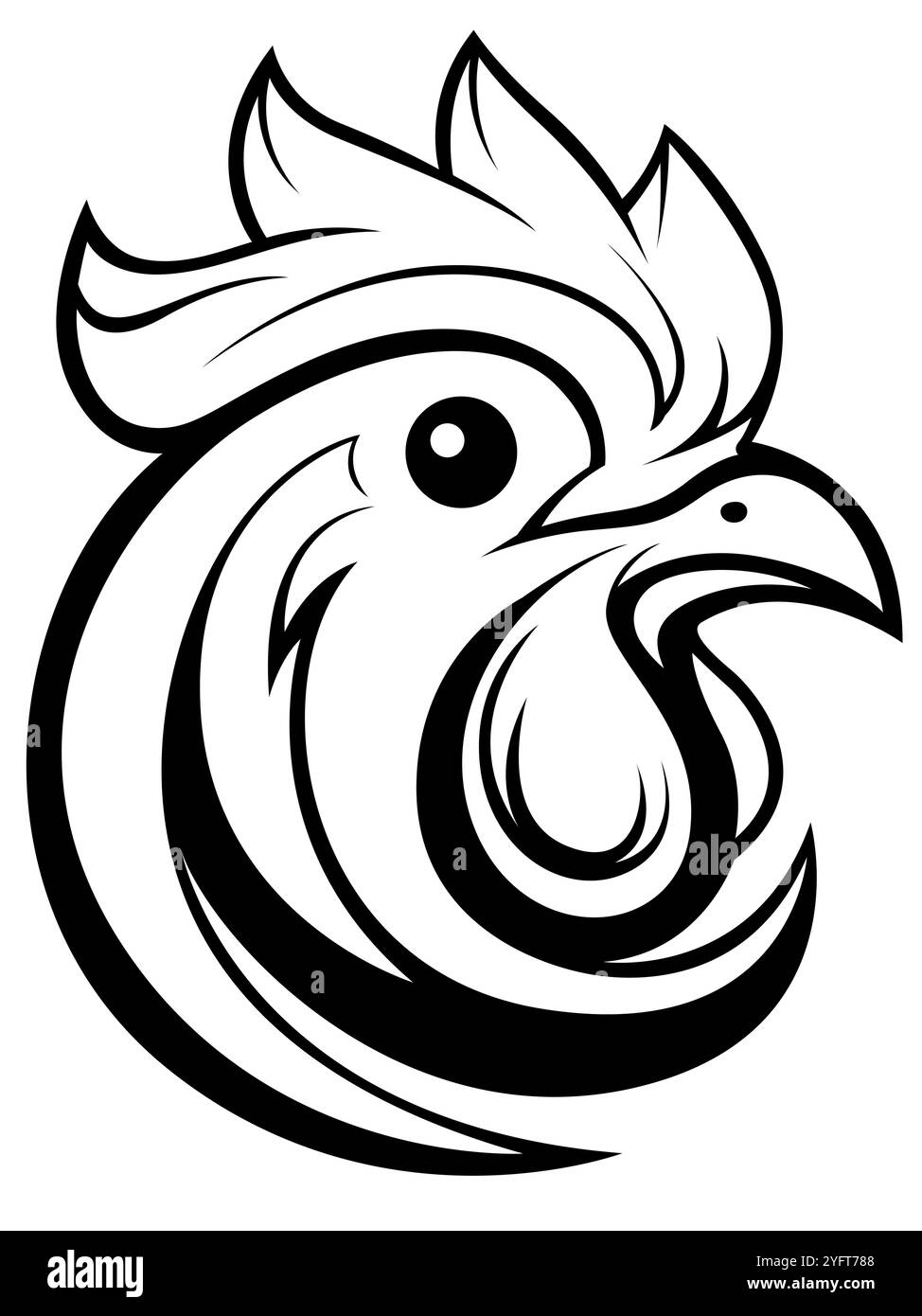 Black Drawing of Hen Head Stock Vector Image & Art - Alamy