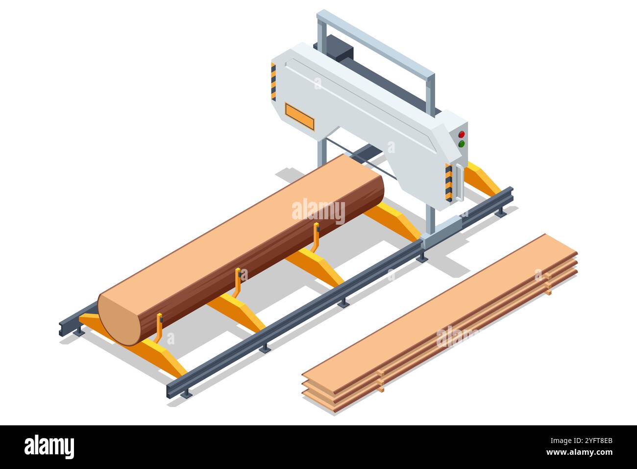Isometric Sawmill. Furniture Making Tools and Processes. Woodworking ...