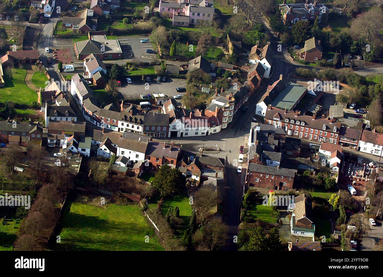 Aerial view of Brewood village in Staffordshire, England Stock Photo ...
