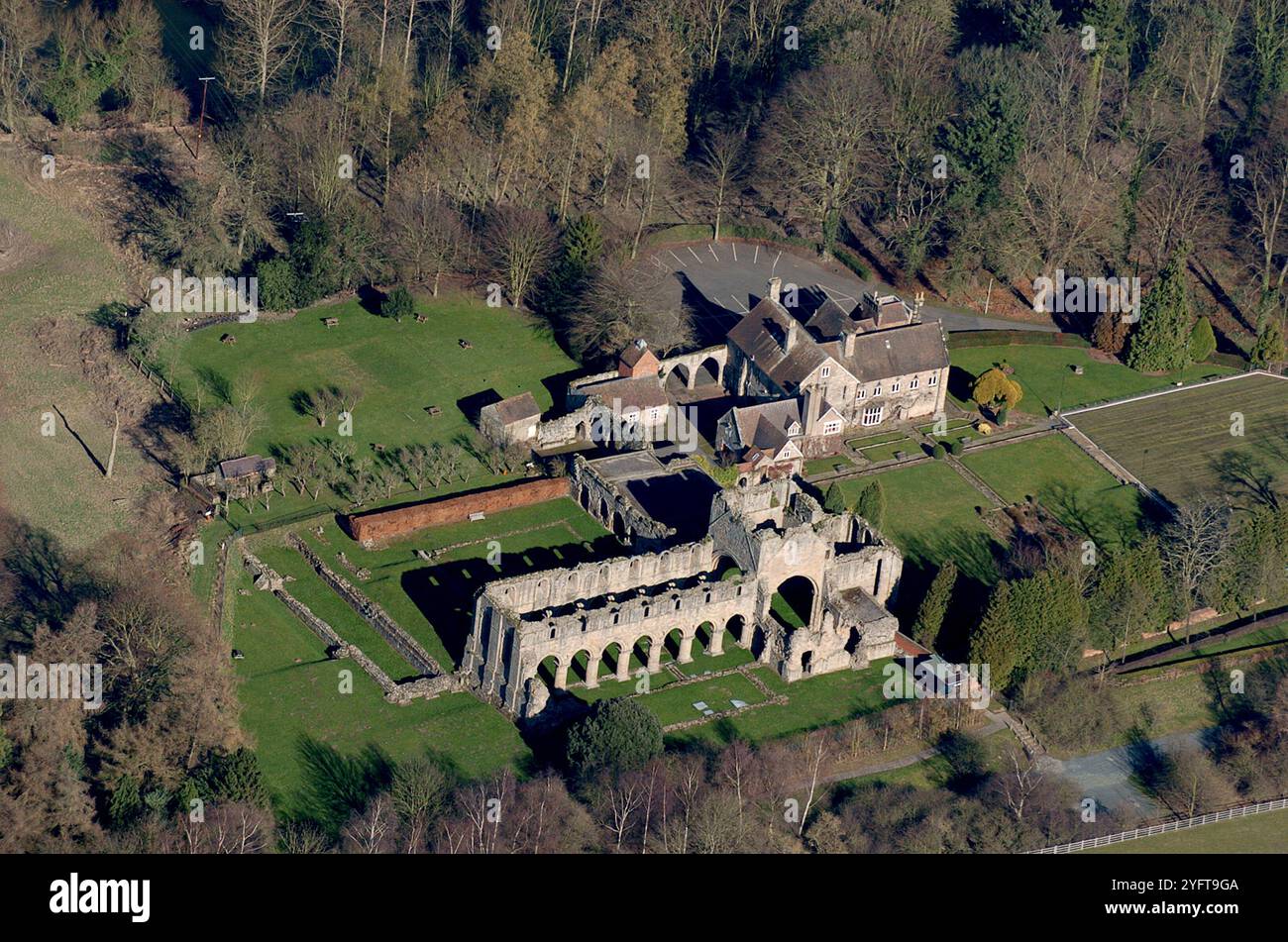 Aerial view of Buildwas Abbey in Shropshire England Stock Photo - Alamy