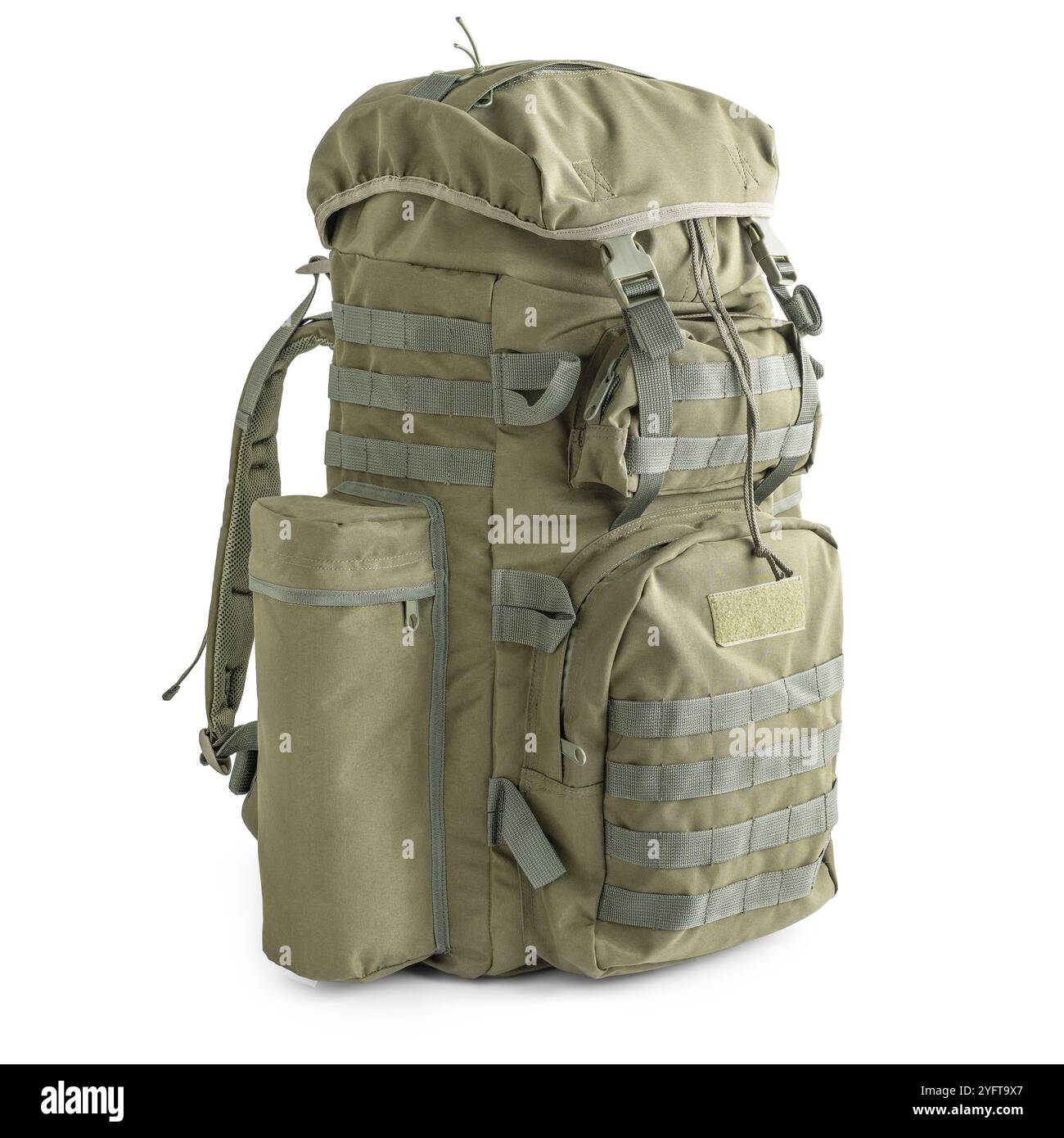 Tactical military backpack in khaki color Stock Photo - Alamy