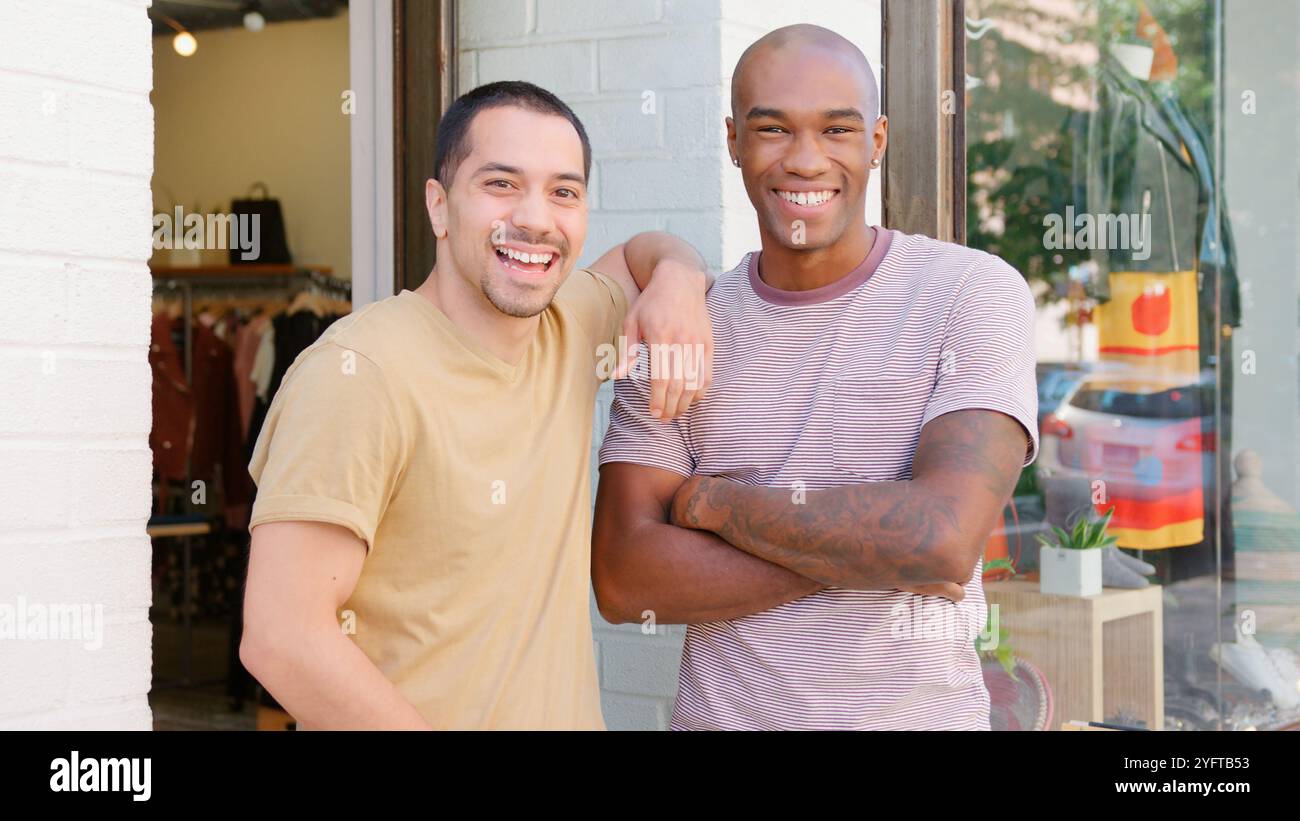 Portrait two positive male hi-res stock photography and images - Alamy