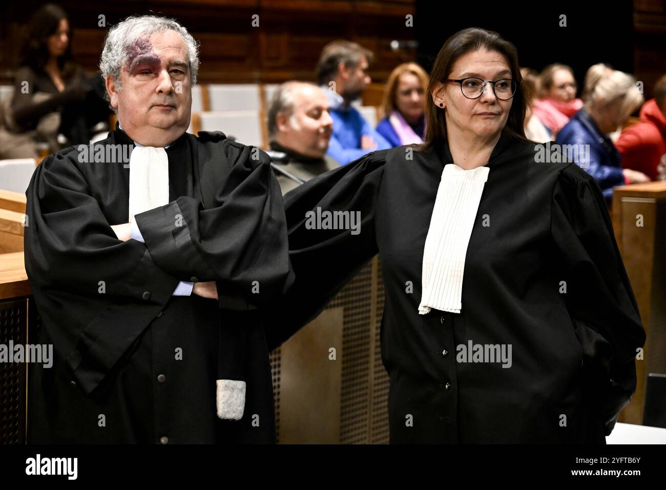 Lawyer Thierry L'allemand and Lawyer Annick Boliau pictured during the ...