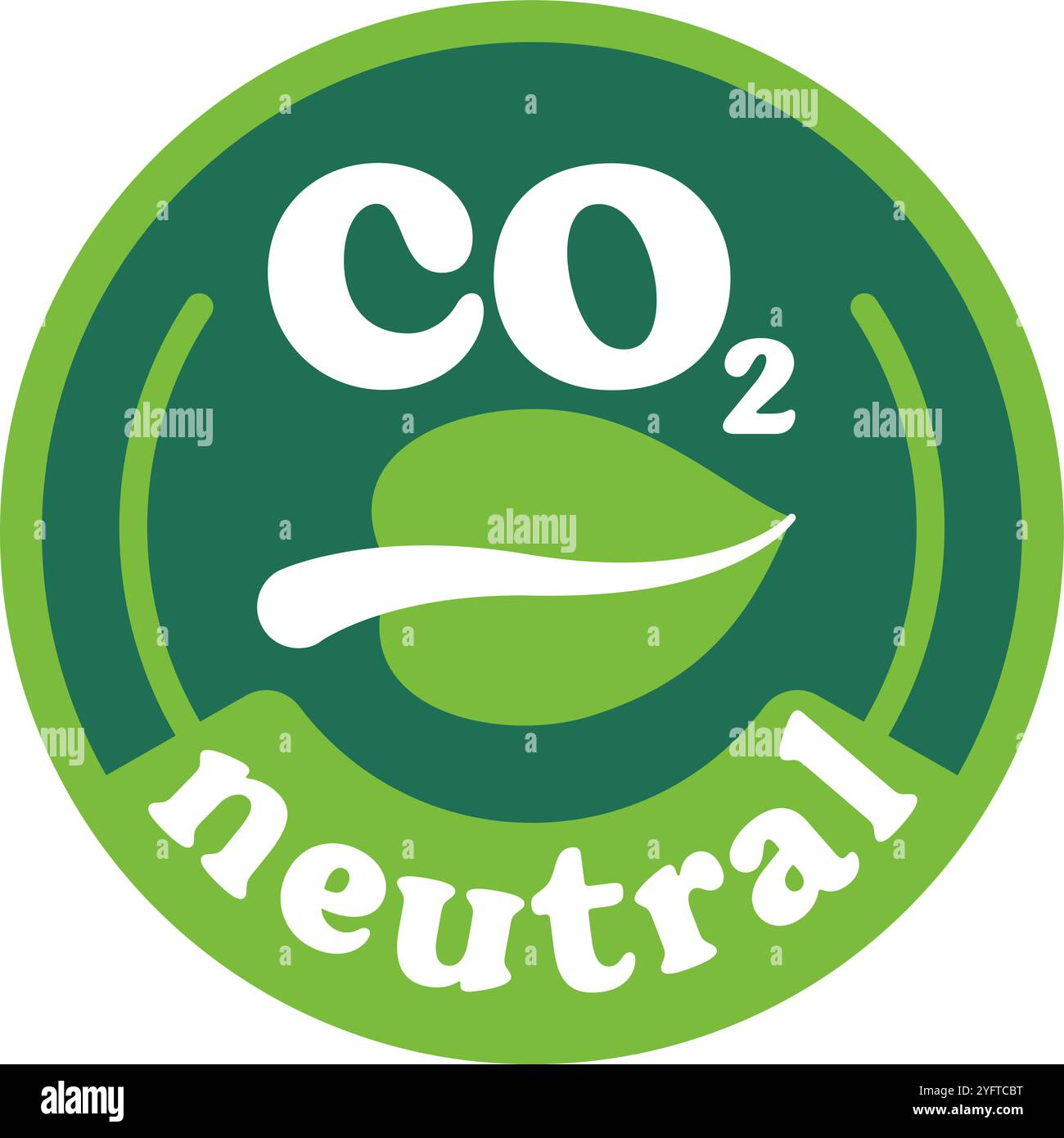 Carbon Neutral CO2 Label with Green leaf Design Stock Vector Image ...