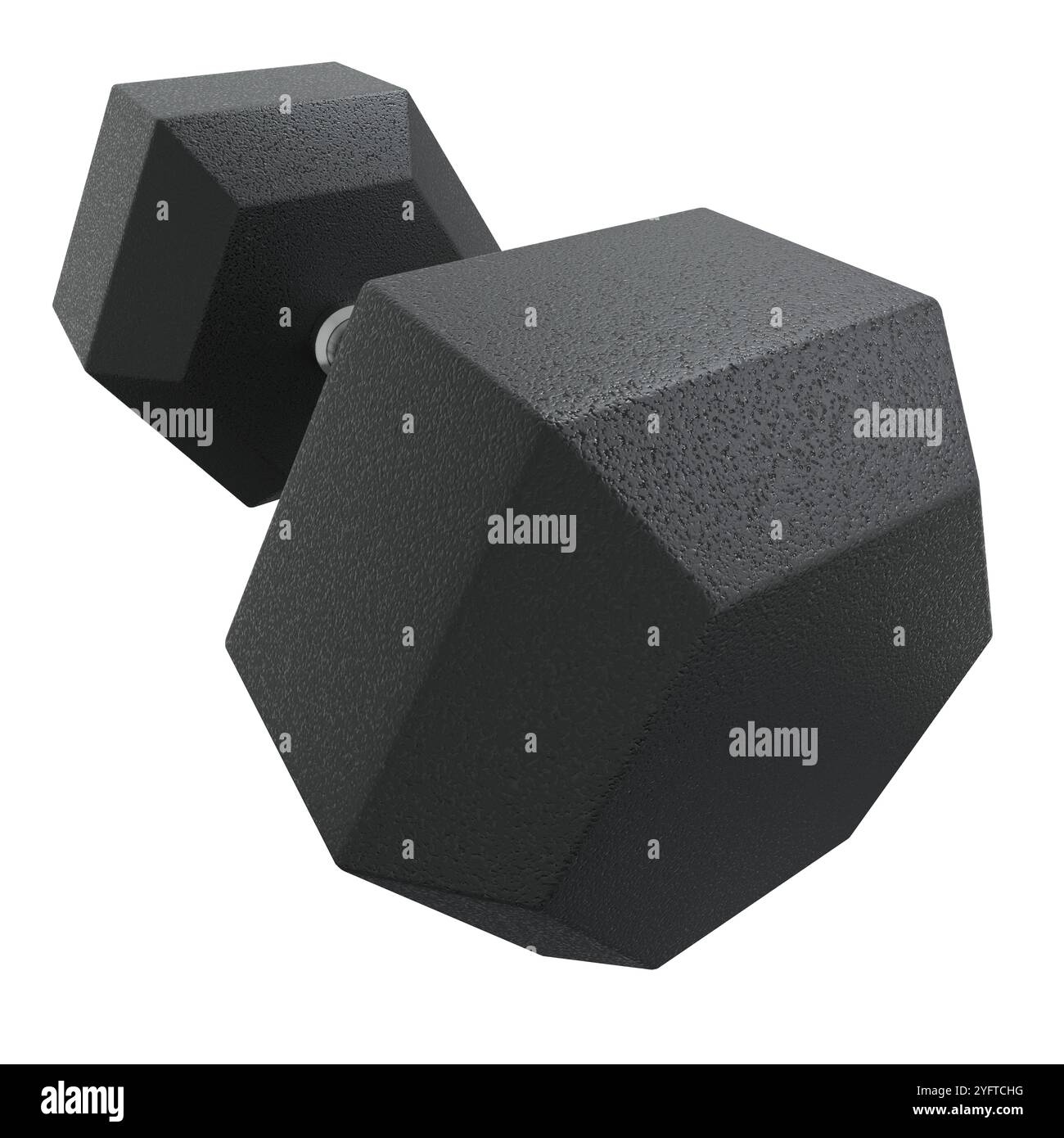 Blank Hex Dumbbell, weightlifting gym equipment side view Stock Photo ...