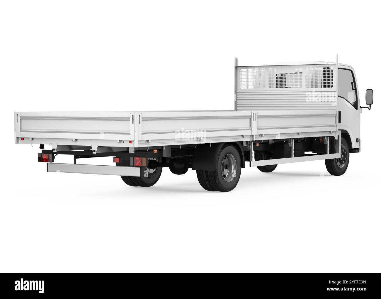 White flatbed tow truck hi-res stock photography and images - Alamy