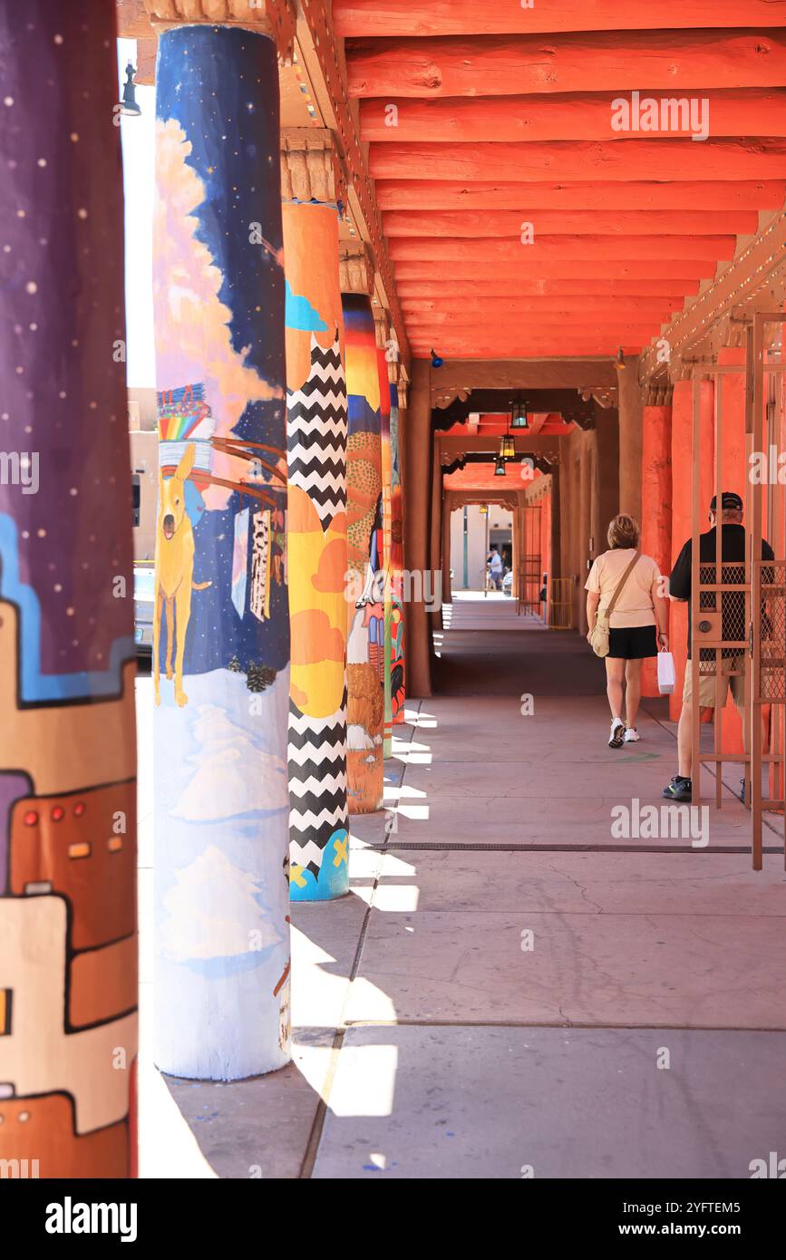 The Art Columns, inspired by indigenous art with regional colours, at the Museum of Contemporary ...