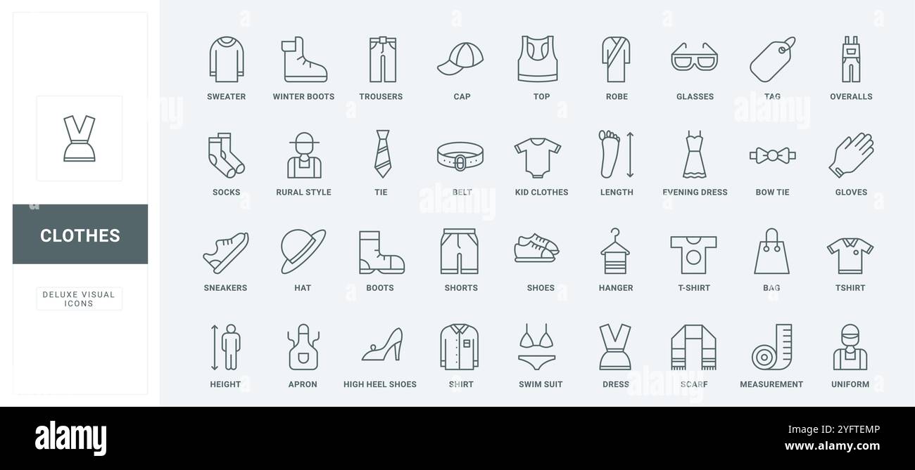 Sneakers and trousers, dress and bikini, female and male garment to ...