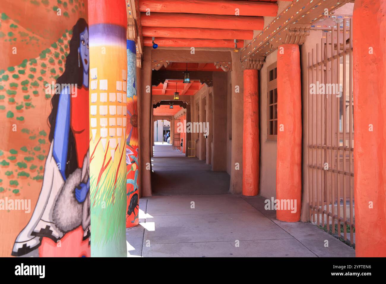 The Art Columns, inspired by indigenous art with regional colours, at the Museum of Contemporary ...