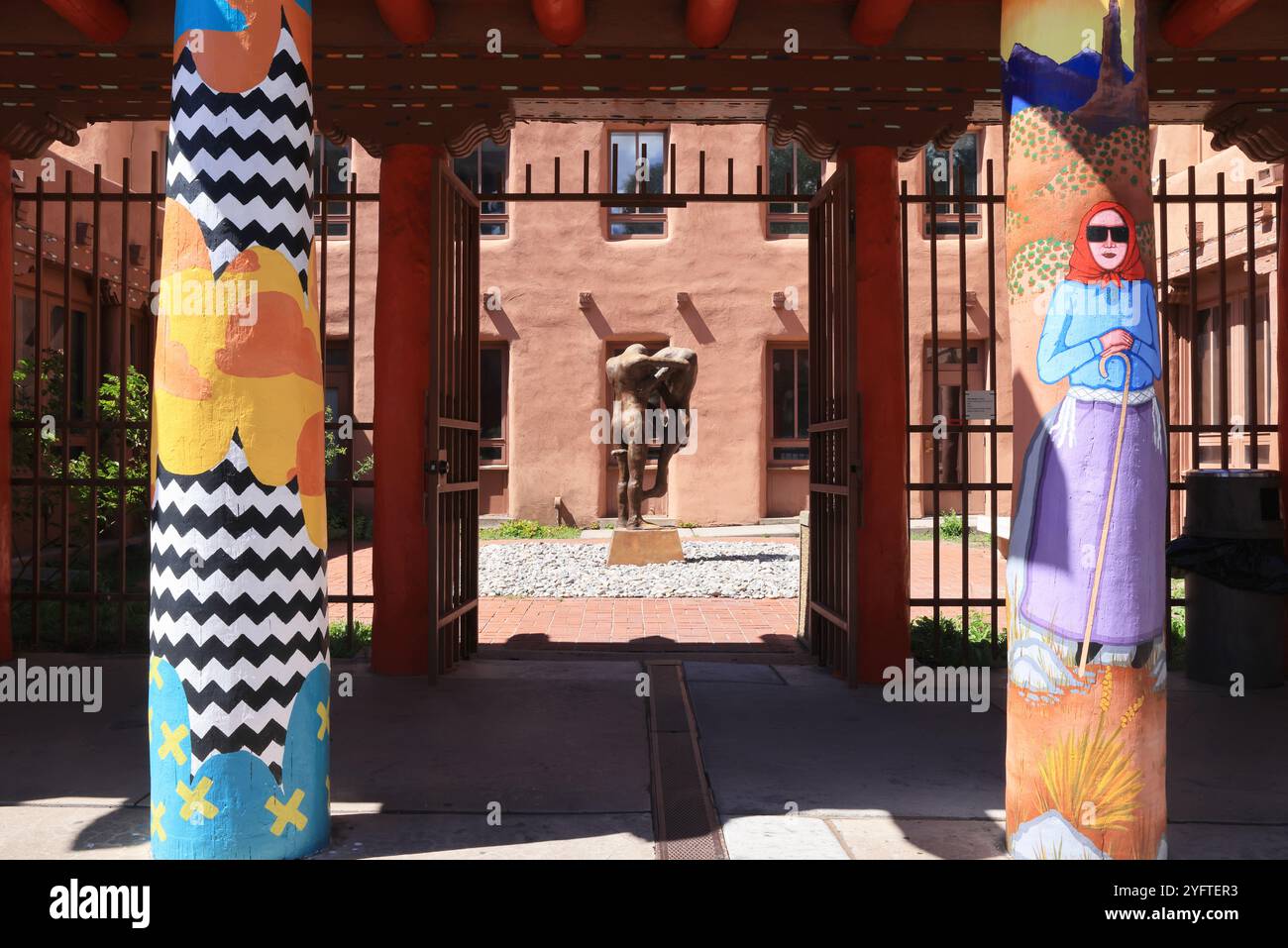 The Art Columns, inspired by indigenous art with regional colours, at the Museum of Contemporary ...