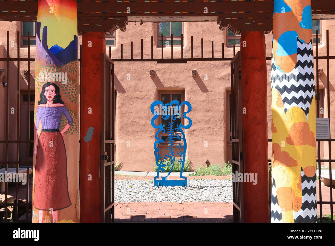 The Art Columns, inspired by indigenous art with regional colours, at the Museum of Contemporary ...