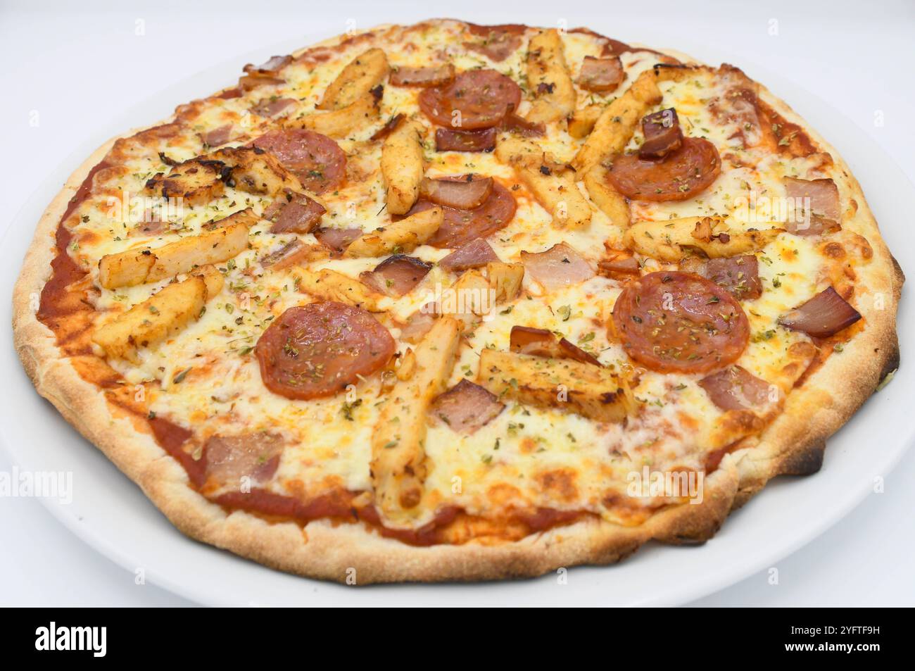 Different Italian pizzas with fresh ingredients Stock Photo - Alamy