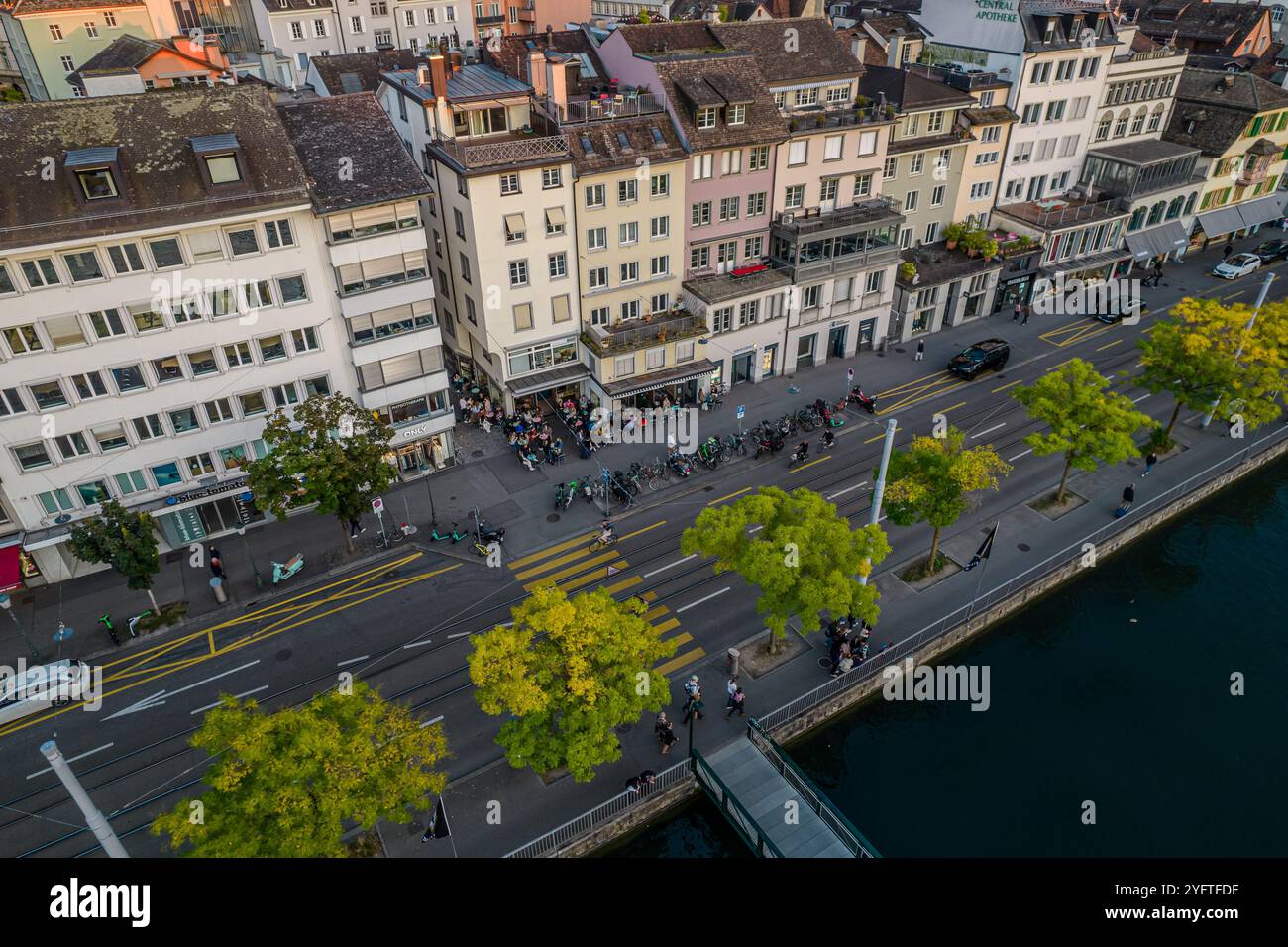 Beautiful aerial footage of the city of Zurich in Switzerland - the ...