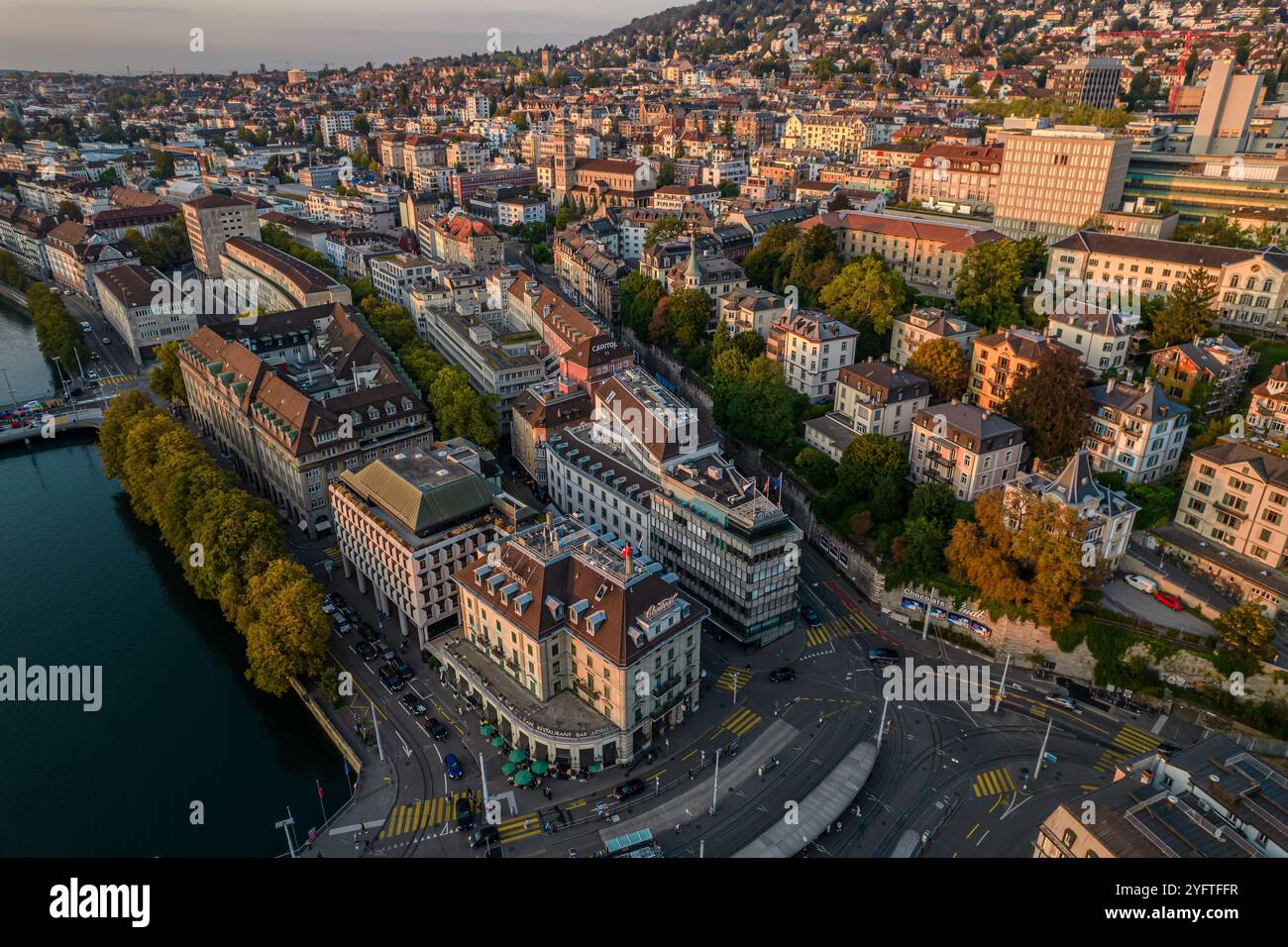 Beautiful aerial footage of the city of Zurich in Switzerland - the ...