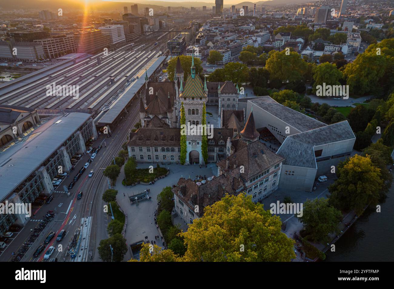 Beautiful aerial footage of the city of Zurich in Switzerland - the ...