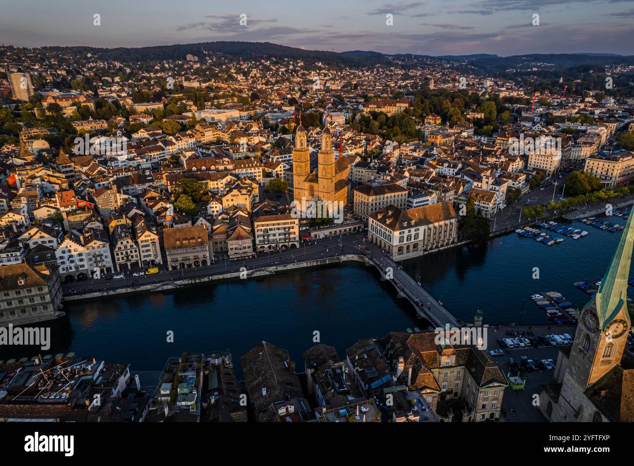 Beautiful aerial footage of the city of Zurich in Switzerland - the ...