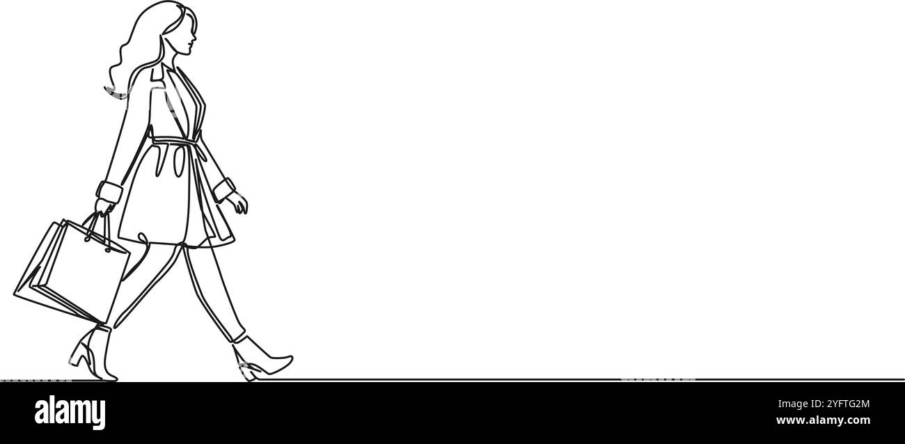 Lady line drawing hi-res stock photography and images - Alamy