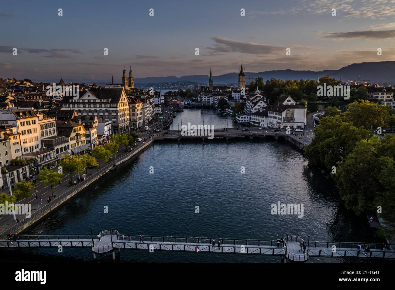 Beautiful aerial footage of the city of Zurich in Switzerland - the ...