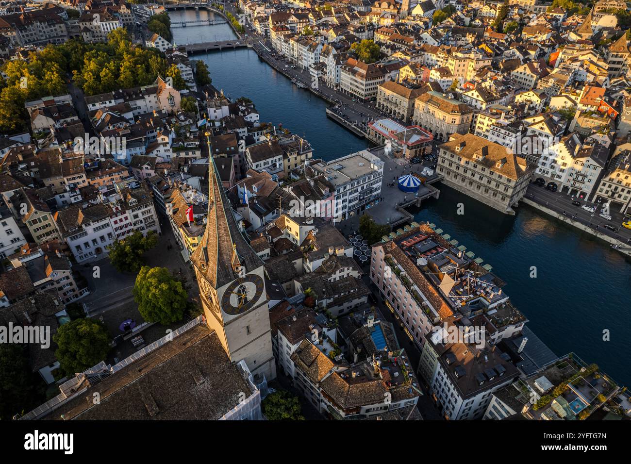 Beautiful aerial footage of the city of Zurich in Switzerland - the ...