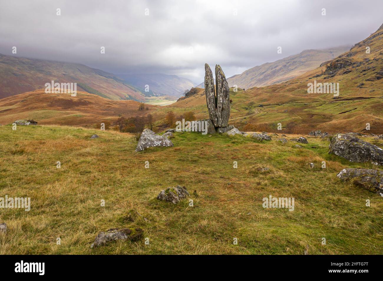 The Praying Hands of Mary is a famous split rock above remote Glen Lyon ...