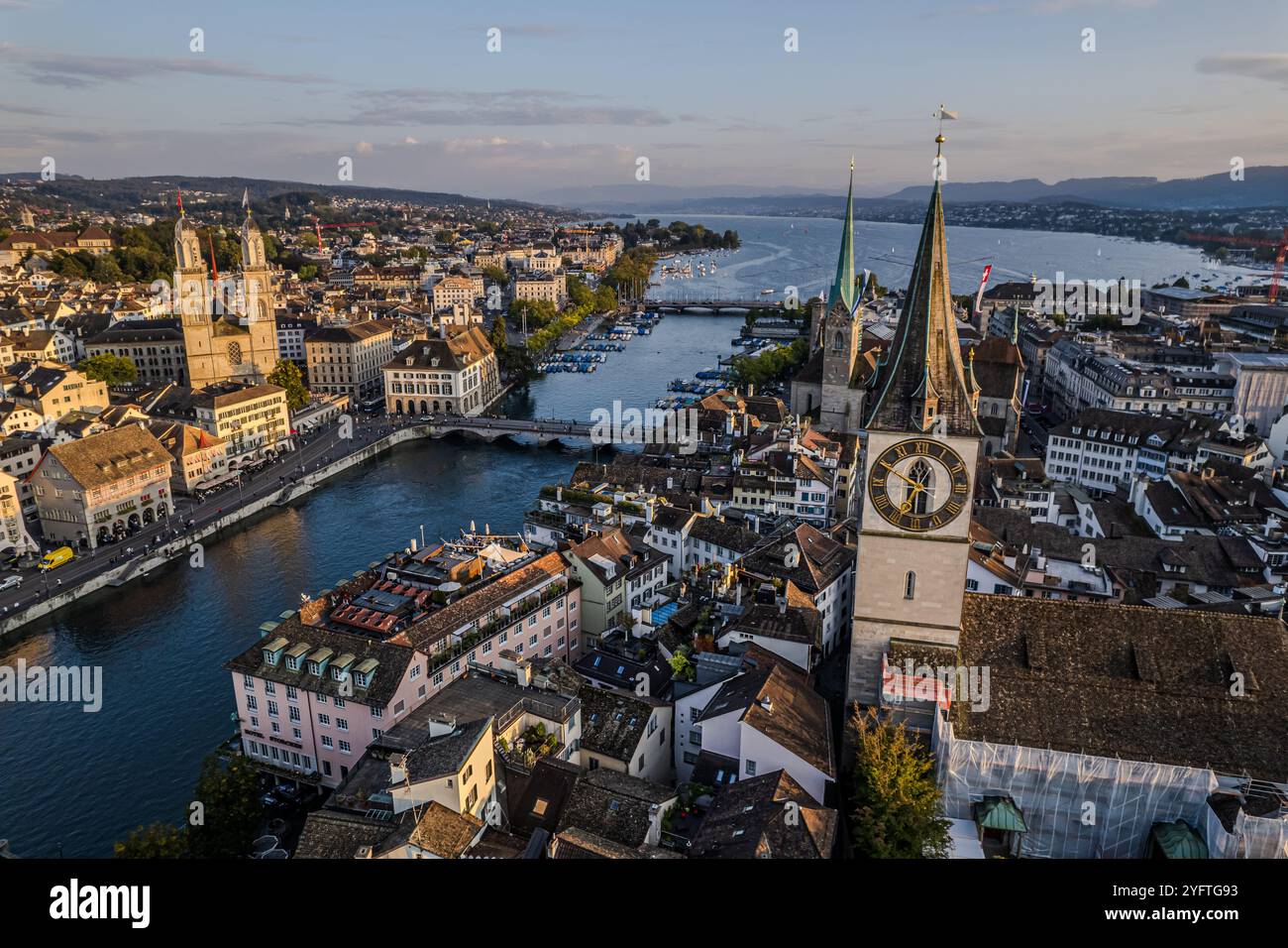 Beautiful aerial footage of the city of Zurich in Switzerland - the ...