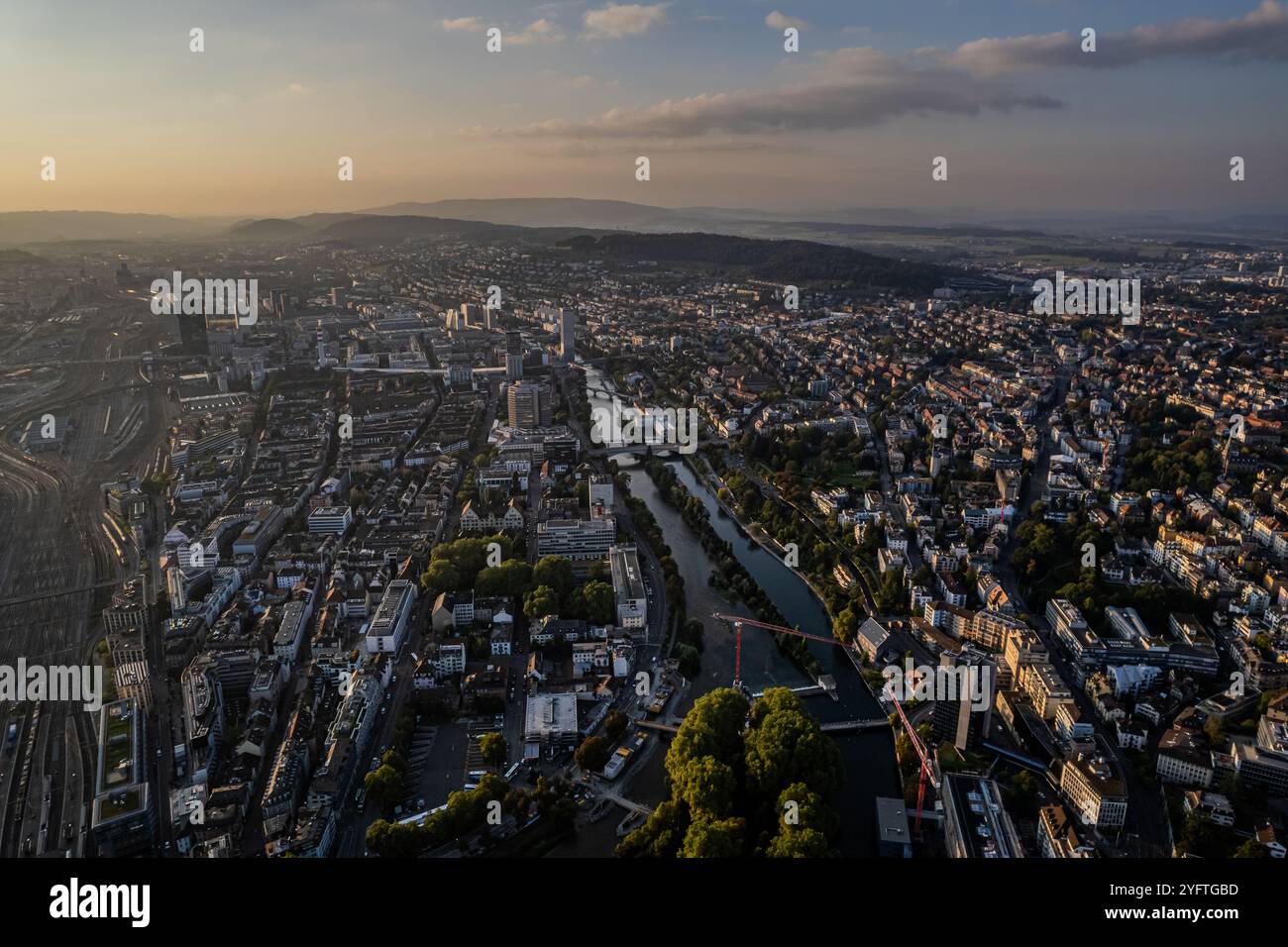 Beautiful aerial footage of the city of Zurich in Switzerland - the ...