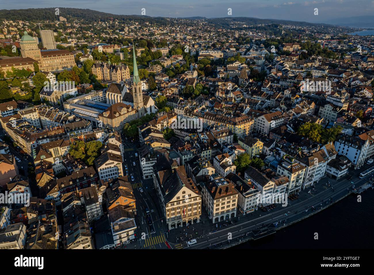Beautiful aerial footage of the city of Zurich in Switzerland - the ...