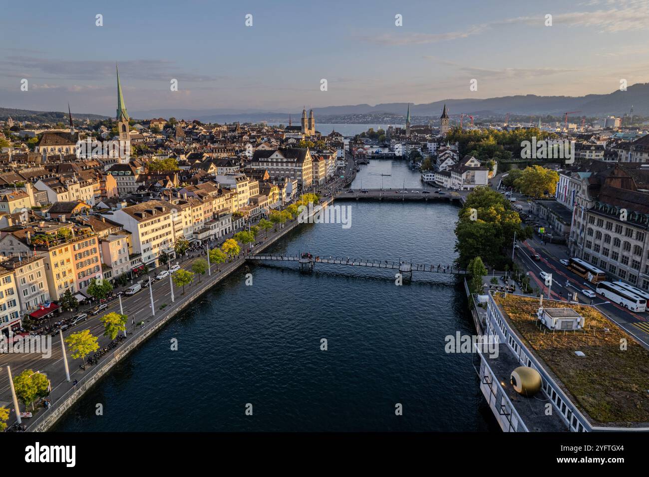 Beautiful aerial footage of the city of Zurich in Switzerland - the ...