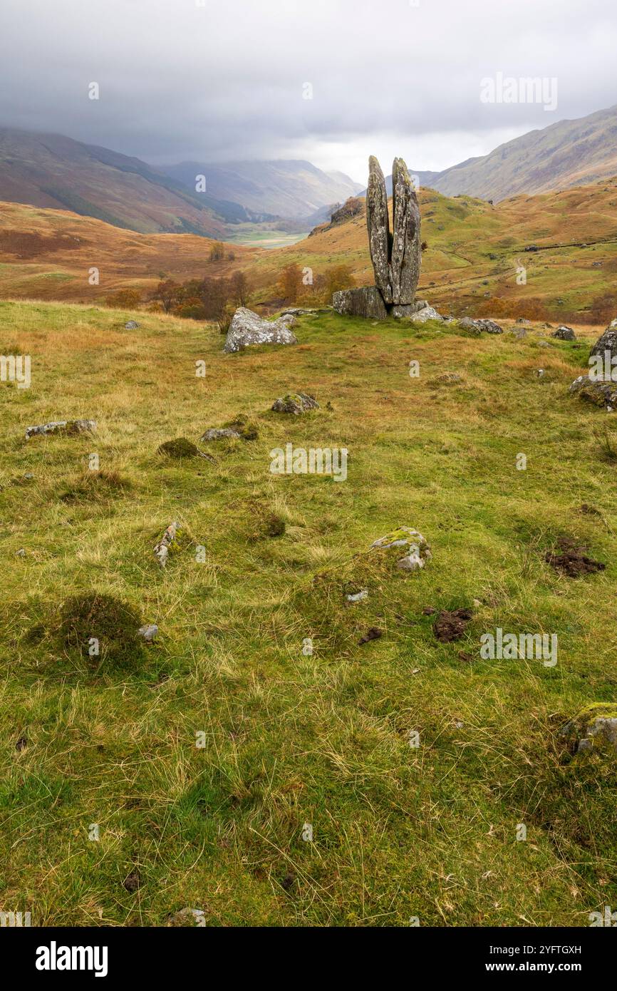 The Praying Hands of Mary is a famous split rock above remote Glen Lyon ...