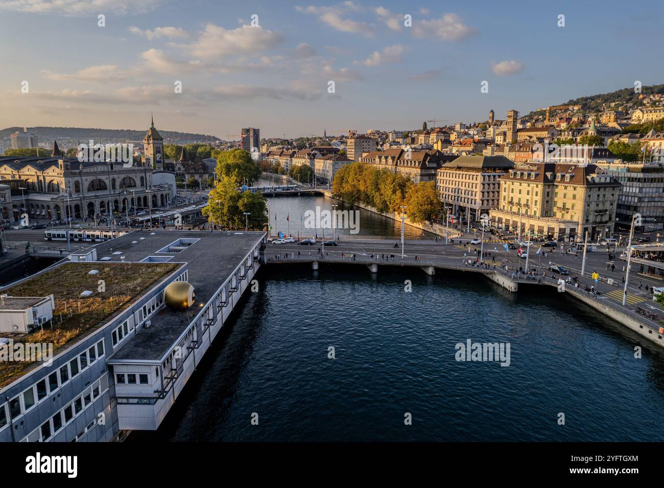Beautiful aerial footage of the city of Zurich in Switzerland - the ...